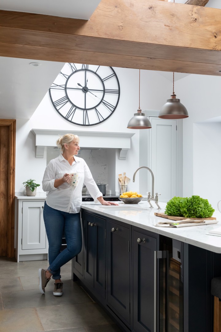 Sarah & Adrian's Charcoal & Dove Grey Country Ovolo Kitchen