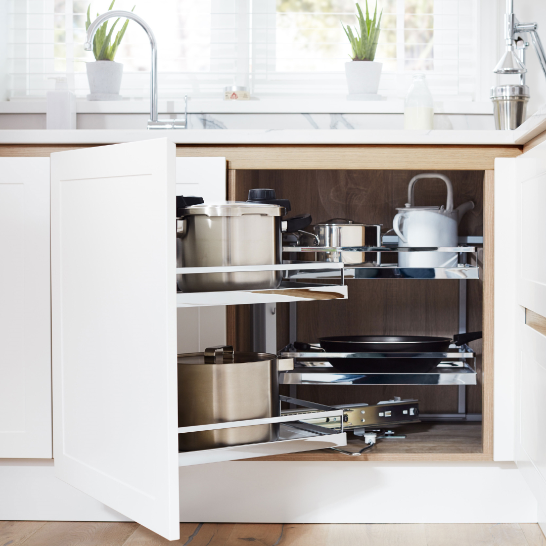 Space saving kitchen cupboards store