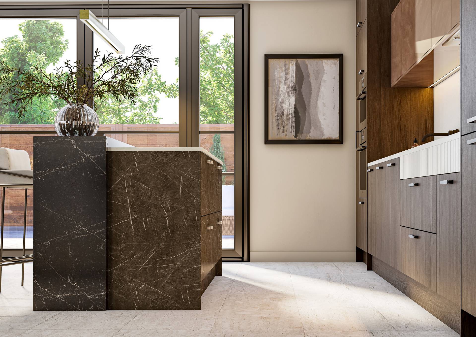 Tobacco Oak Linear and Luxe Bronze Metallic