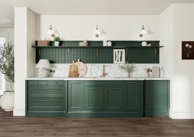 Copse Green and Fawn Mornington Beaded Vale Kitchens | Second Nature